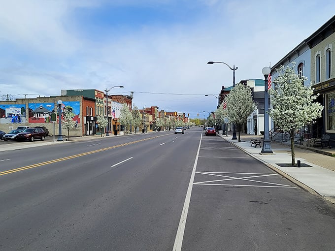 Michigan Avenue stretches before you like a timeline—flowering trees soften the edges of history while inviting modern explorers to stroll its sidewalks.