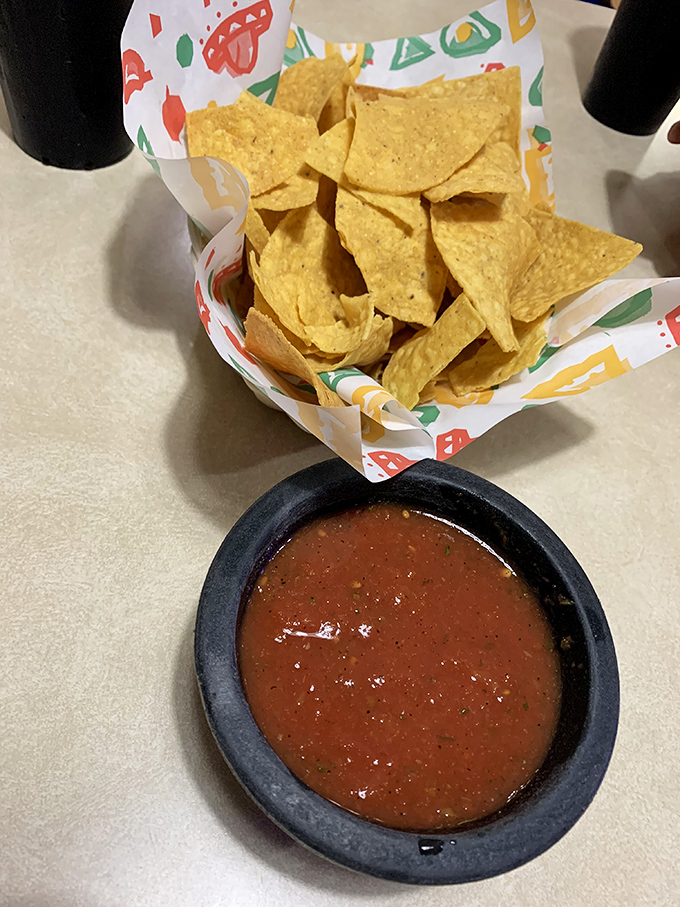 Chips and salsa: the opening act that sometimes outshines the headliner. This salsa has the perfect balance of chunk and smooth—like a well-choreographed dance.