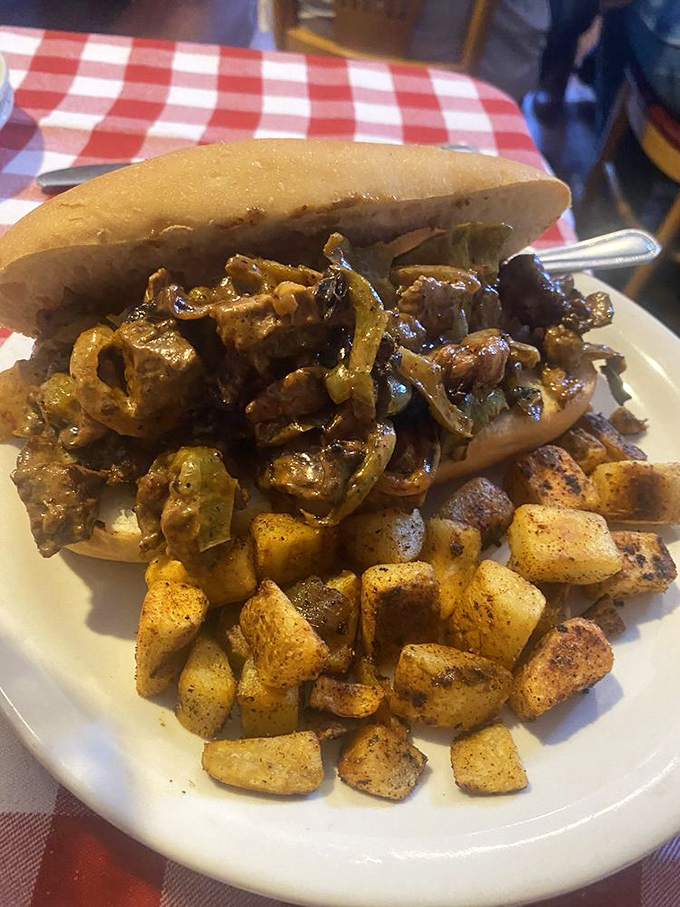 Their Philly cheesesteak isn't trying to be authentic Philadelphia – it's achieving something better: authentic deliciousness. Sorry, Liberty Bell.
