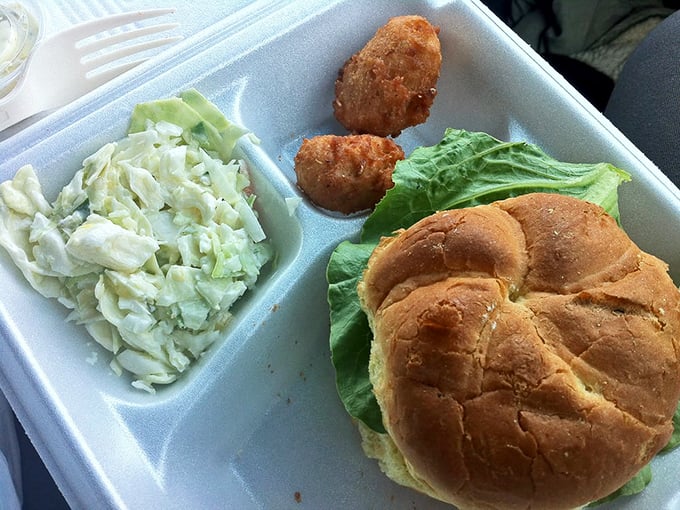 The perfect crab cake sandwich doesn't exi— Oh wait, here it is, nestled on a fresh bun with just enough lettuce to pretend you're eating something healthy.