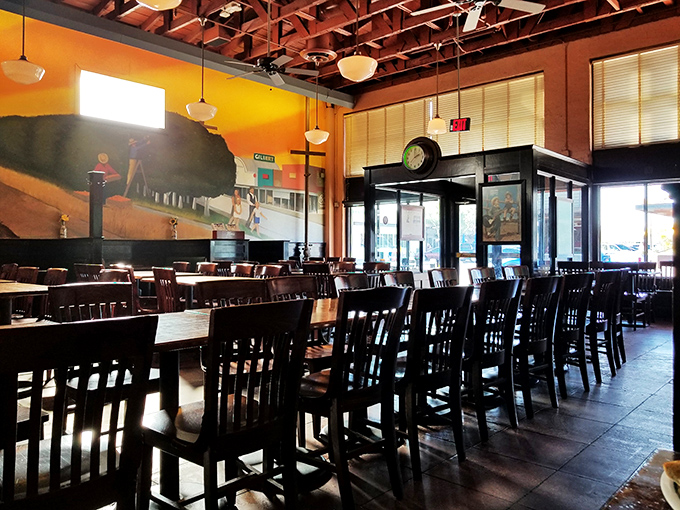 The dining room feels like Grandma's house – if Grandma had excellent taste in barbecue and could seat 100 of her closest friends.