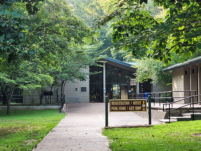 The visitor center – where adventures begin, maps unfold, and rangers patiently answer "Are there bears here?" for the thousandth time.