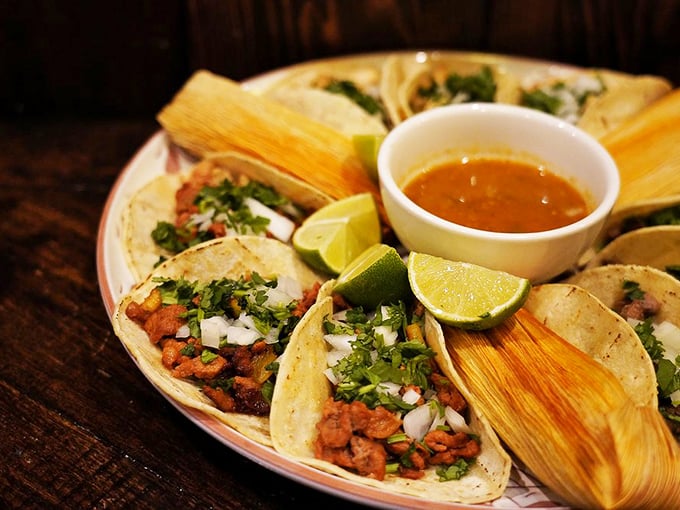 Street tacos that need nothing more than a squeeze of lime and perhaps a silent prayer of thanks. Sometimes simplicity isn't just beautiful—it's delicious.