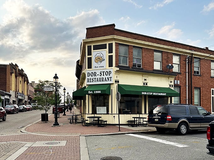 Dor-Stop Restaurant (street view): Corner location, neighborhood institution. Where Pittsburgh comes for pancakes that make IHOP executives weep with envy.