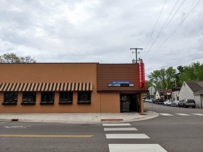 No Instagram filters needed here – just good old-fashioned neon promising unforgettable steaks in an unassuming setting.