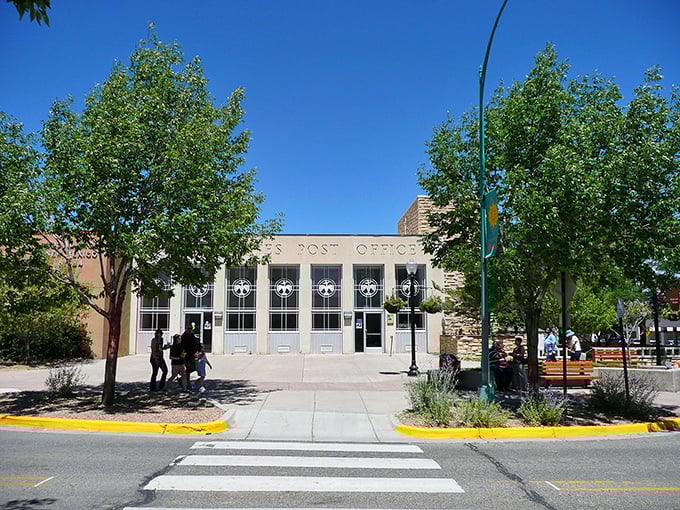 The Post Office plaza in Los Alamos offers community gathering spaces surrounded by natural beauty that would cost millions elsewhere.