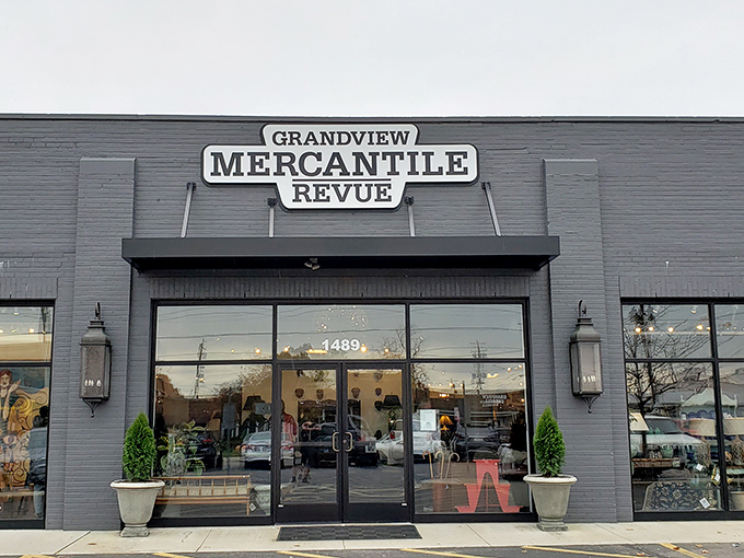 The unassuming gray façade of Grandview Mercantile is like a poker player with a royal flush—quietly confident about the treasures within.