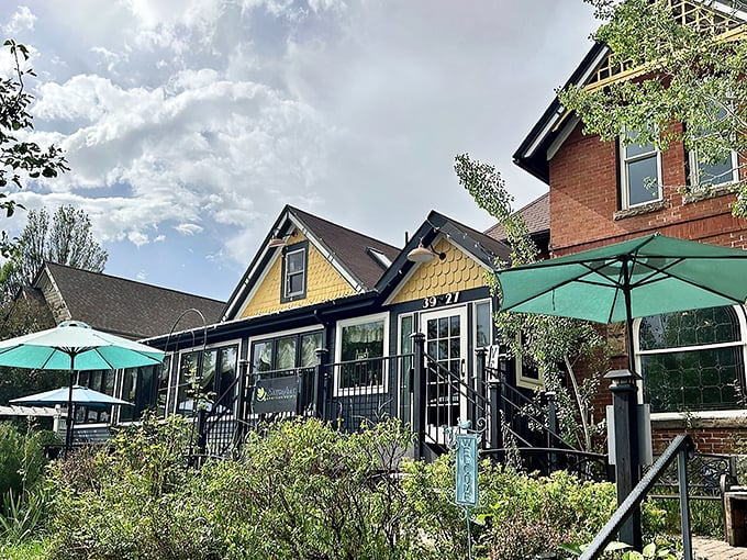 The teal Victorian house that houses Sassafras stands out like a Southern belle at a ski resort—charming, distinctive, and impossible to miss. 