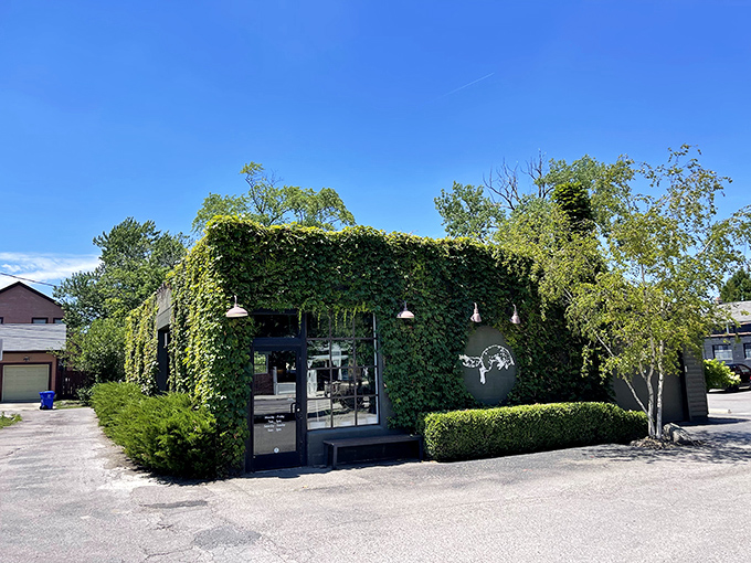 The ivy-covered exterior of Fox in the Snow feels like discovering a secret garden café where pastries, not flowers, are the main attraction.