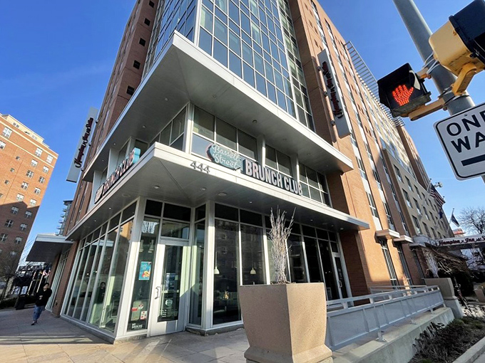 The corner that launched a thousand brunch pilgrimages. Bassett Street Brunch Club's modern exterior promises contemporary comfort food with a side of Madison charm.