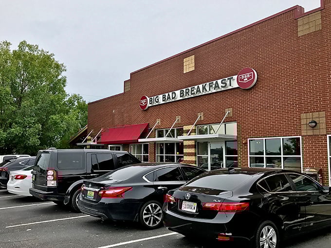 The brick facade of Big Bad Breakfast promises what lies within—a morning meal that's anything but ordinary. Birmingham's breakfast devotees know exactly where to find their morning salvation.