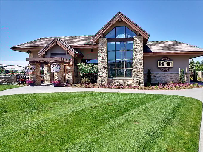 Architectural ambition meets mountain charm at Bardenay's Coeur d'Alene location, where stone pillars and timber beams welcome hungry travelers like an upscale lodge for food enthusiasts.