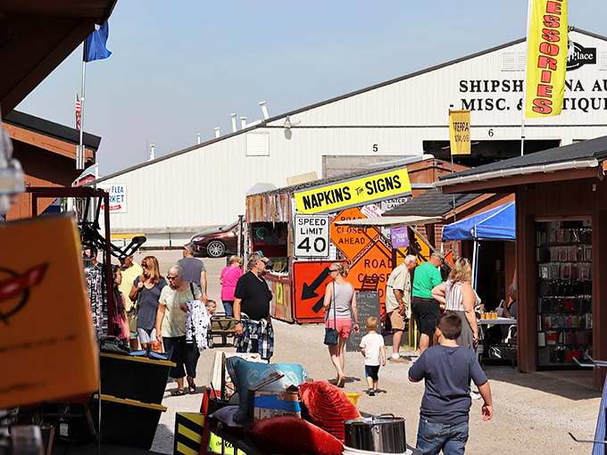 The Shipshewana Auction & Antique Building stands as the beating heart of this treasure hunter's paradise, where one person's castoffs become another's prized possessions.