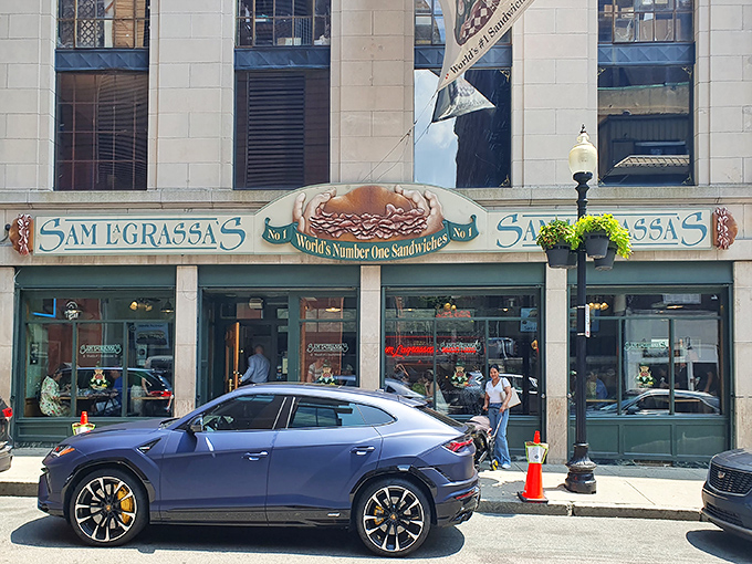 The bold proclamation of "World's Number One Sandwiches" isn't just bravado—it's a promise Sam LaGrassa's has been keeping for decades in downtown Boston.