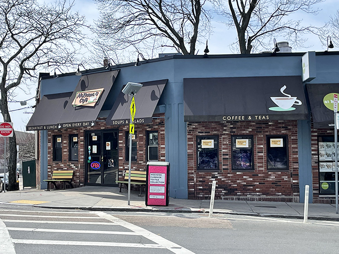 The unassuming brick facade of McKenna's Cafe stands like a culinary lighthouse in Dorchester, promising comfort and satisfaction to all who enter.