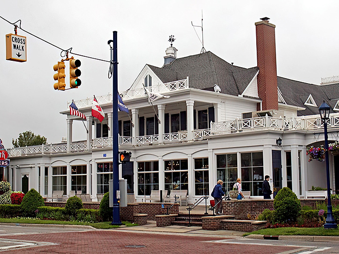 The grand white colonial facade of Zehnder's stands like a Southern mansion that somehow landed in Michigan's Little Bavaria. Chicken paradise awaits!