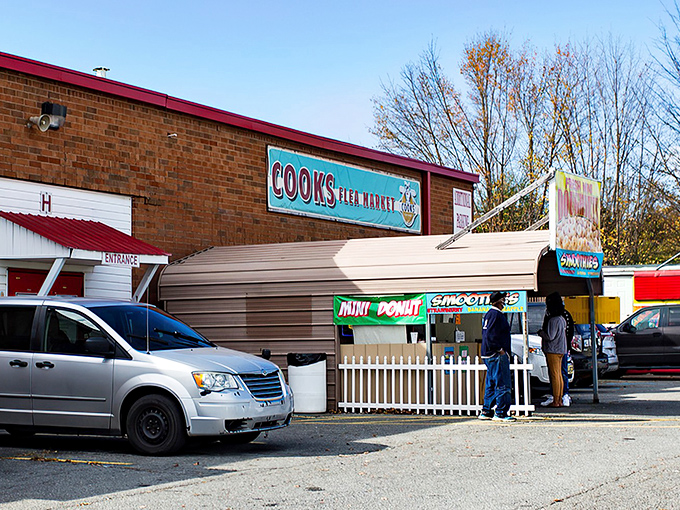 The sprawling parking lot tells the first story—treasure hunters from across the Southeast converge here weekly, drawn by the siren call of undiscovered gems.