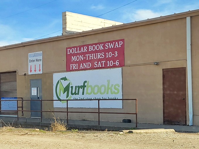 The unassuming exterior of Dollar Book Swap in Dayton—proof that literary treasures often hide in plain sight, waiting for curious minds.