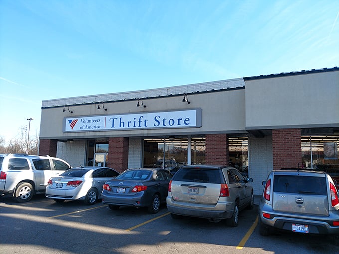 The unassuming exterior of VOA Thrift Store on Indianola Avenue – where Columbus treasure hunters begin their quest for secondhand gold.