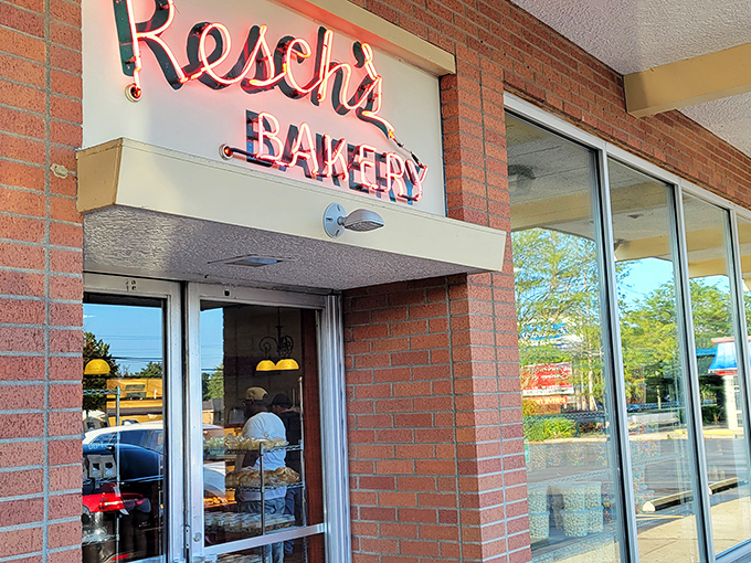 The unassuming brick exterior of Resch's Bakery proves once again that culinary treasures often hide in plain sight, waiting for curious food adventurers.