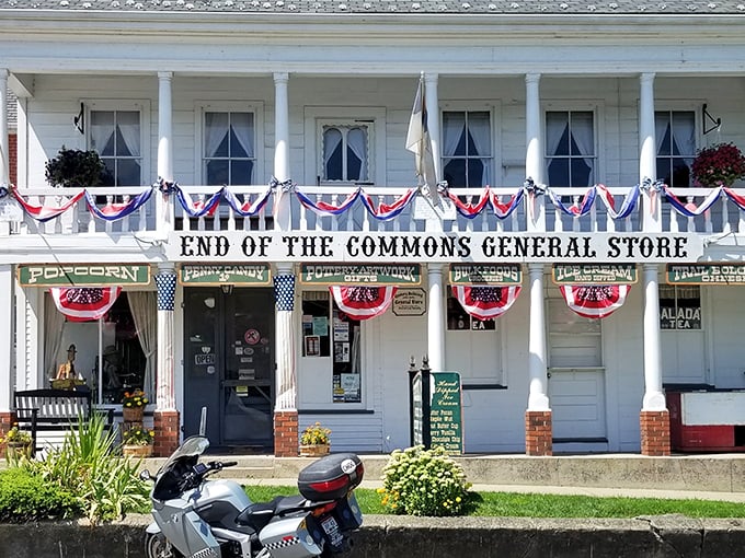 The ultimate time-travel portal masquerading as a general store. That front porch isn't just architectural—it's an invitation to slow down and remember what matters.