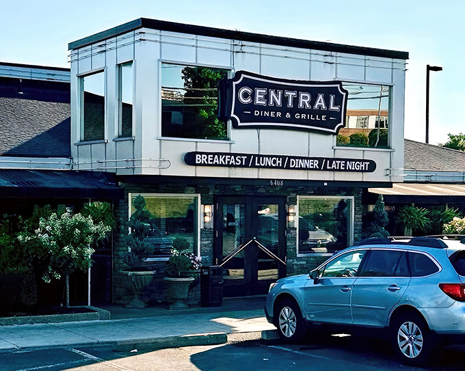 The classic diner exterior beckons like an old friend, promising comfort food salvation at any hour. Central Diner & Grille stands ready for hungry Pittsburghers day or night.