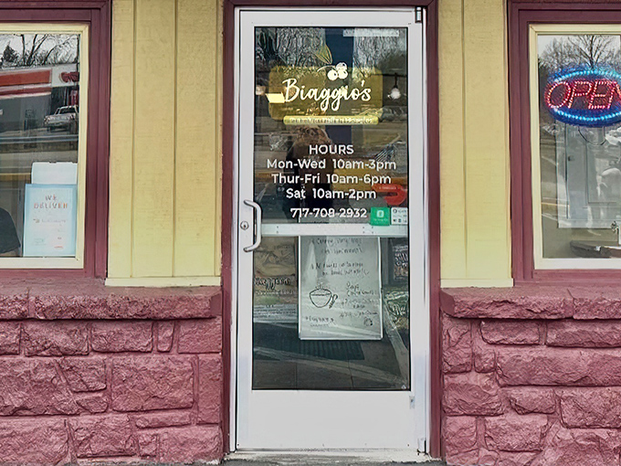 The unassuming storefront of Biaggio's might not stop traffic, but trust me—what's inside will stop you in your tracks. Hoagie heaven awaits behind those doors.