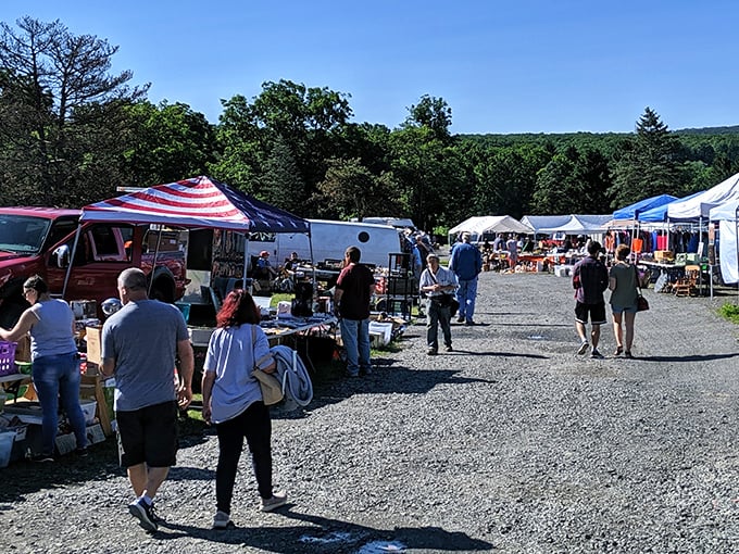 1. people drive from all over pennsylvania to hunt for bargains at this enormous flea market