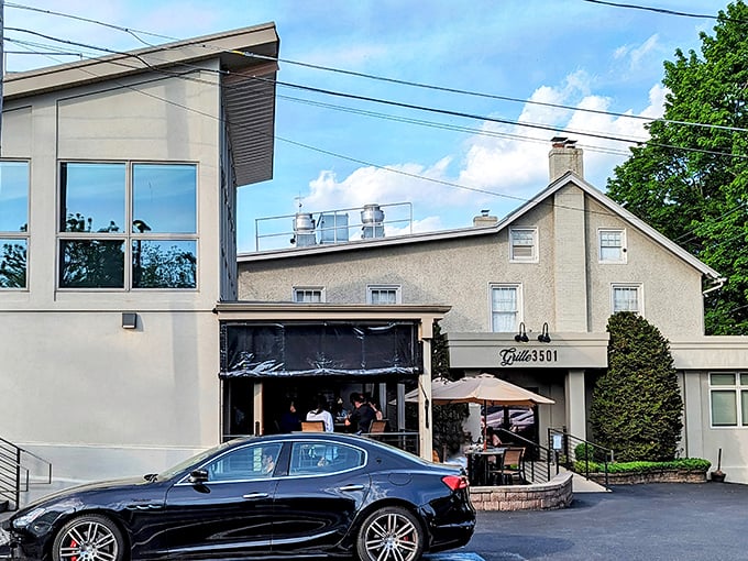 The architectural equivalent of a firm handshake – Grille 3501's exterior blends contemporary design with welcoming charm that says "come on in, we've been expecting you."