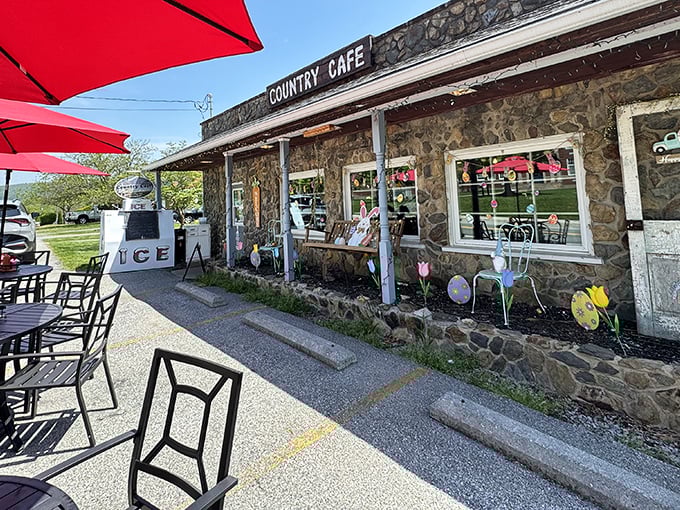 Stone walls that have witnessed decades of morning conversations and a porch that practically begs you to sit awhile. Small-town America, perfectly preserved.