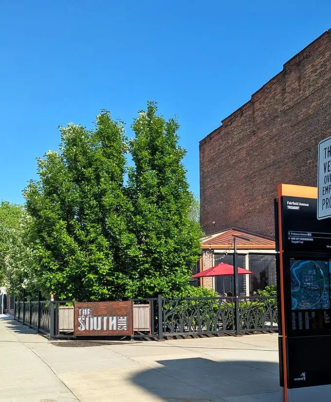 The South Side's inviting patio beckons with lush greenery and wrought-iron charm—Cleveland's answer to a Parisian sidewalk café, minus the French attitude.