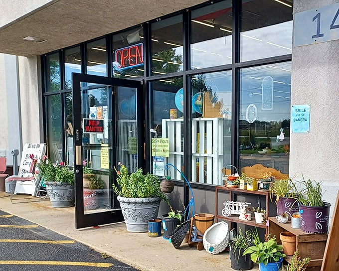 The unassuming exterior belies the wonderland within—like finding a portal to the past hiding in plain sight at a Wisconsin strip mall.