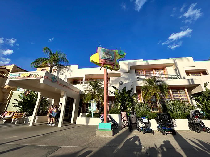 The retro neon sign beckons like a time portal to the 1950s, promising comfort food and a healthy serving of nostalgia.