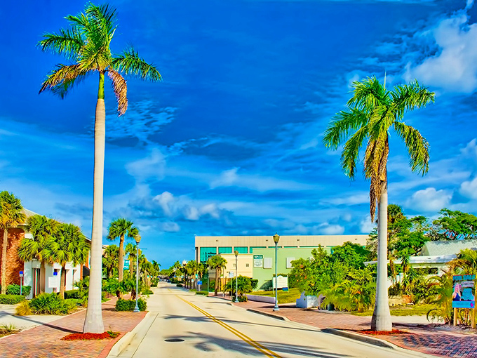 The view from above reveals Fort Pierce's true character – where turquoise waters meet civilization on one side and untamed nature on the other.