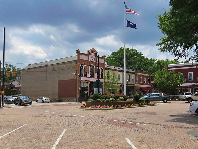 Abbeville's historic downtown buildings pop with color like a Southern-fried Wes Anderson film set. No Instagram filter needed here—this is pure small-town charm.