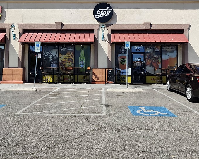 The unassuming storefront of Joy Burgers proves once again that culinary treasures often hide in plain sight, away from the neon-drenched Strip.