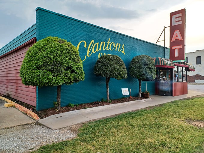 That turquoise exterior isn't just eye-catching—it's a Route 66 landmark promising comfort food that's stood the test of time while food trends come and go.