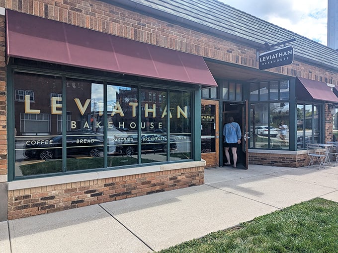The burgundy awnings and golden lettering of Leviathan Bakehouse beckon like a siren song to carb-lovers throughout Indianapolis.