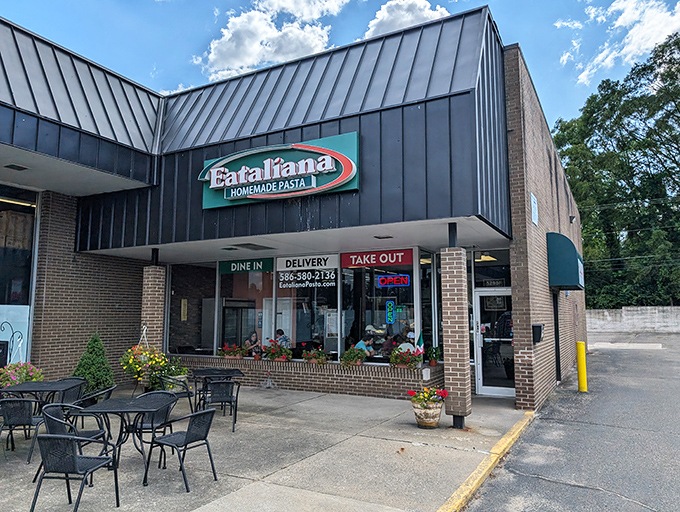 The unassuming green awning of Eataliana beckons pasta pilgrims from across Michigan. Strip mall location, Michelin-star worthy pasta.