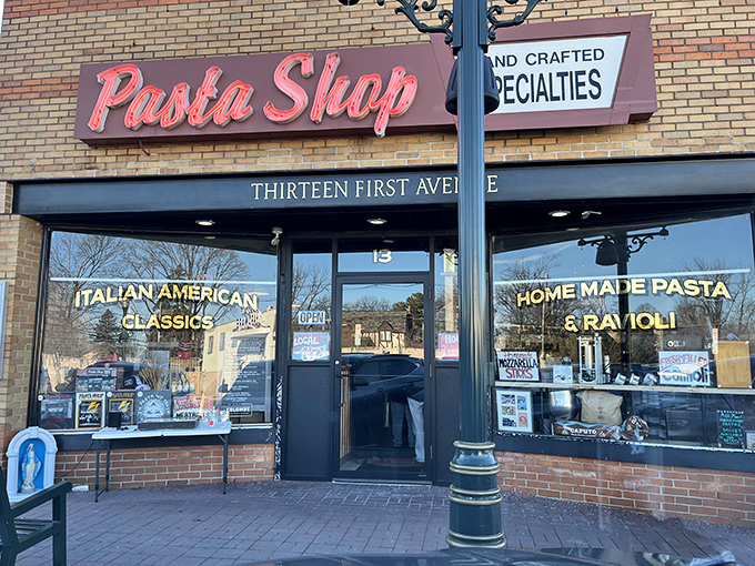 The neon-red "Pasta Shop" sign beckons like a lighthouse for the carb-deprived. This unassuming Denville storefront houses pasta treasures worth their weight in gold.