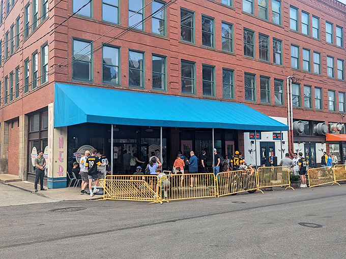 Those iconic pink doors aren't just an entrance to a diner—they're a portal to Pittsburgh's breakfast paradise where pancake dreams come true.