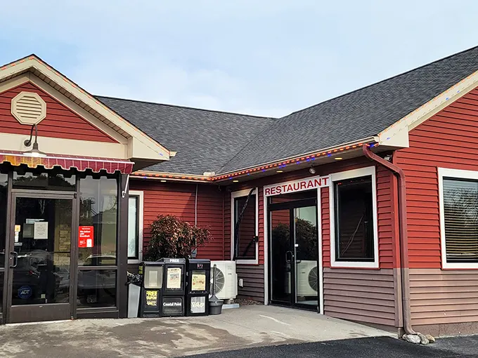 The unassuming red exterior of Frankford Family Diner might not scream "culinary destination," but locals know better. Those Christmas lights stay up year-round—why mess with perfection?