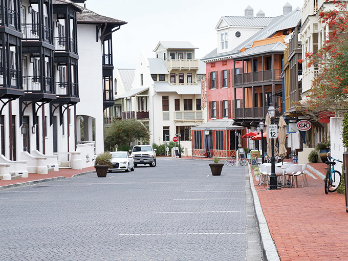 Cobblestone streets and European-inspired architecture make you wonder if your GPS has secretly rerouted you to a coastal village in Spain.