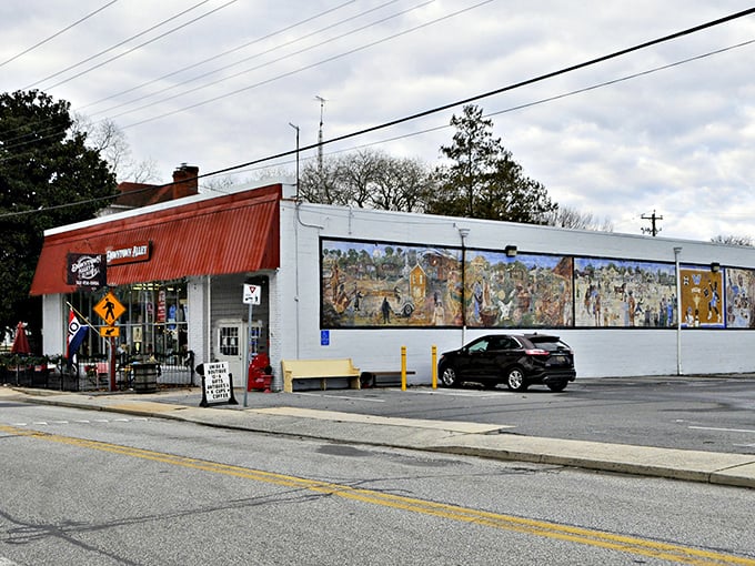 Downtown Bridgeville's colorful murals tell stories of local heritage against a backdrop of small-town charm that feels increasingly rare in our hyper-connected world.