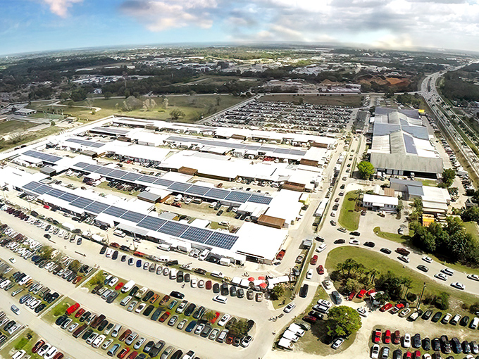 From above, Fleamasters resembles a small city with its own street grid—a treasure hunter's paradise where parking lots fill early with eager explorers.