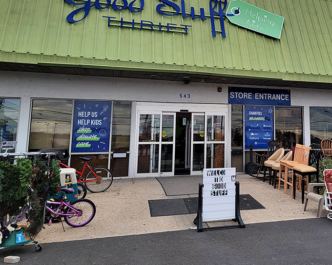 The unassuming exterior of Good Stuff Thrift belies the wonderland of treasures within. Like a book you can't judge by its cover, this place delivers.