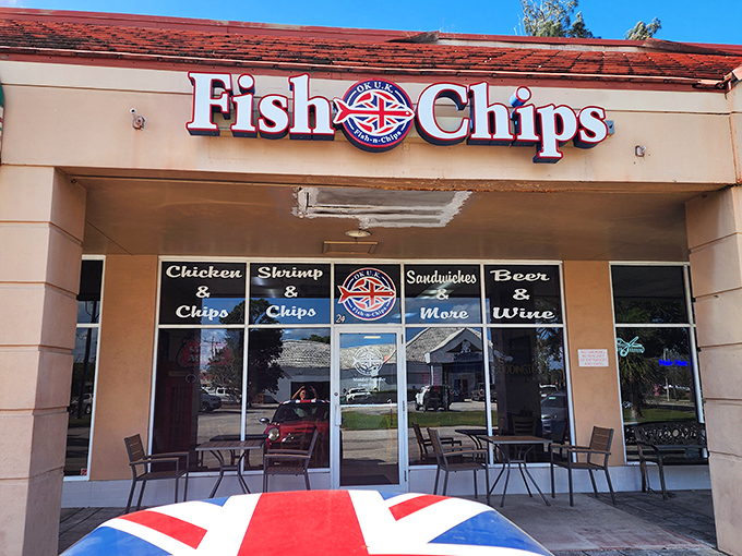 The unassuming storefront that houses culinary greatness. Like finding Shakespeare performing in a strip mall, OK UK Fish-n-Chips proves appearances can be deliciously deceiving.