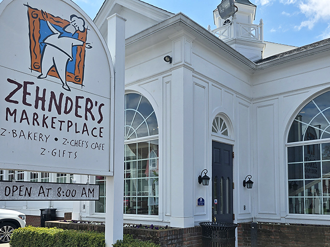 The grand white colonial facade of Zehnder's stands like a Southern mansion that somehow landed in Michigan's Little Bavaria. Chicken paradise awaits!