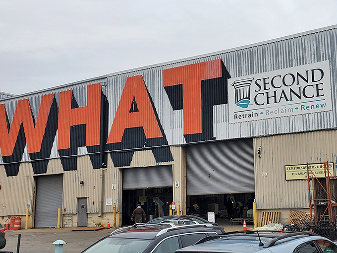 The bold "SECOND CHANCE" lettering isn't just signage—it's a promise of treasure hunting adventures waiting inside this Baltimore wonderland.