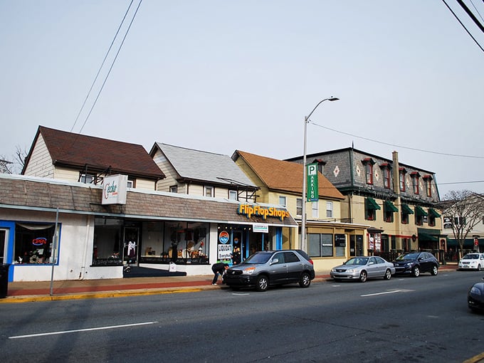Main Street stretches before you like a small-town movie set, where local shops and eateries promise discoveries that chain stores simply can't deliver.